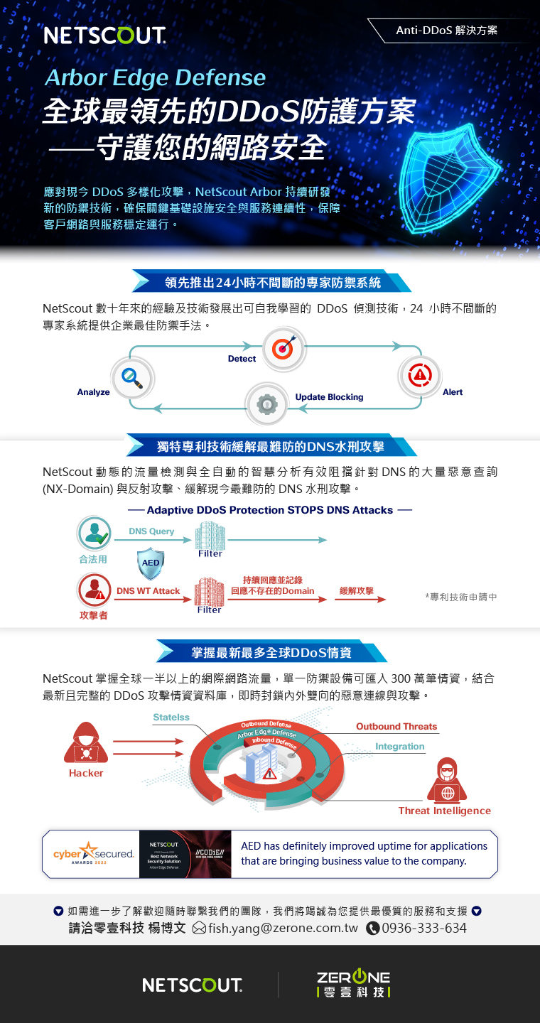 NETSCOUT Arbor Edge Defense 全球最領先的DDoS防護方案守護您的網路安全 | 品牌新訊 | 企業IT解決方案首選 ...